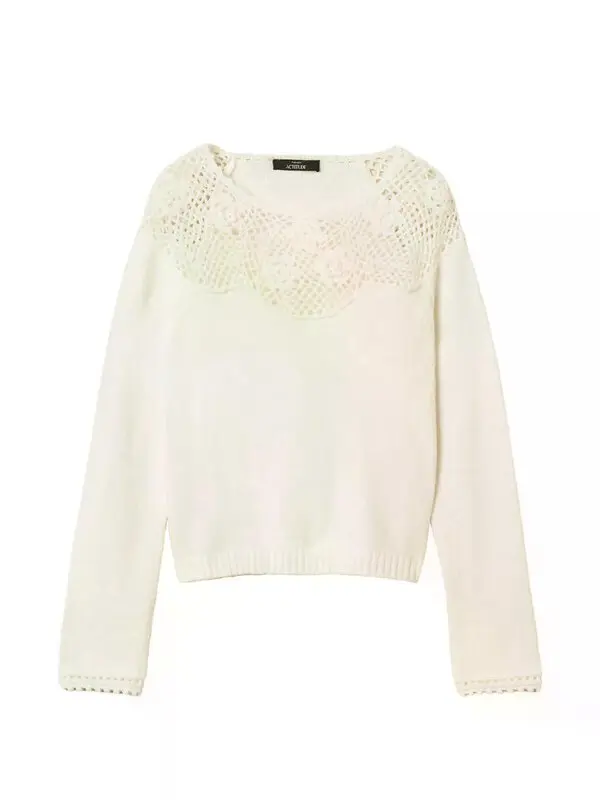 TWINSET Roose Crochet Jumper - Neutrals
