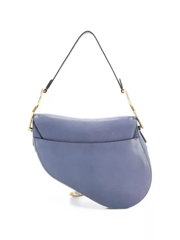 Dior Saddle Handbag Leather Medium Shoulder Bag - Blue
