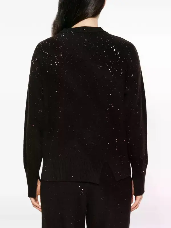 Antonelli Firenze Sequin-embellished Side-slit Sweater