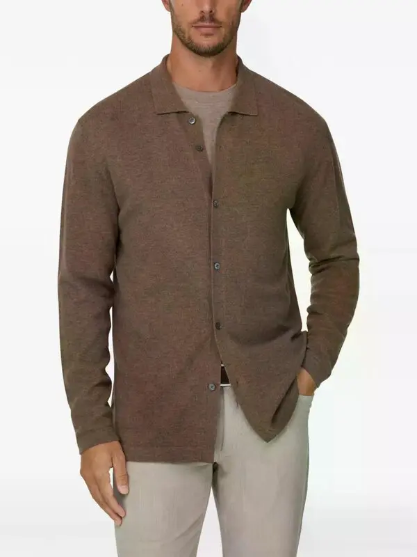 Boggi Milano Knitted Shirt In Wool-cashmere