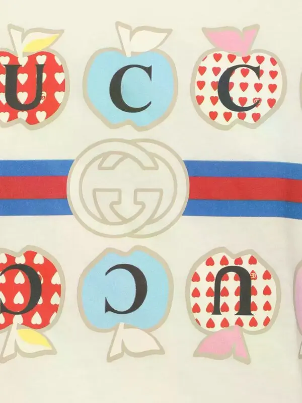 Gucci Gg Les Pommes Print T-shirt