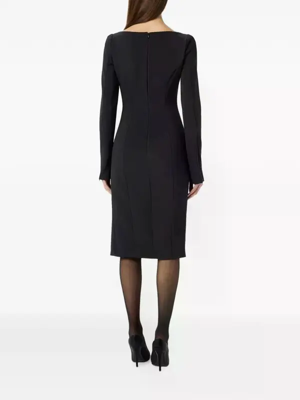 Blumarine Cady Rose-embroidered Midi Dress