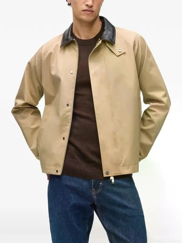 Karl Lagerfeld Faux-leather Collar Lightweight Jacket