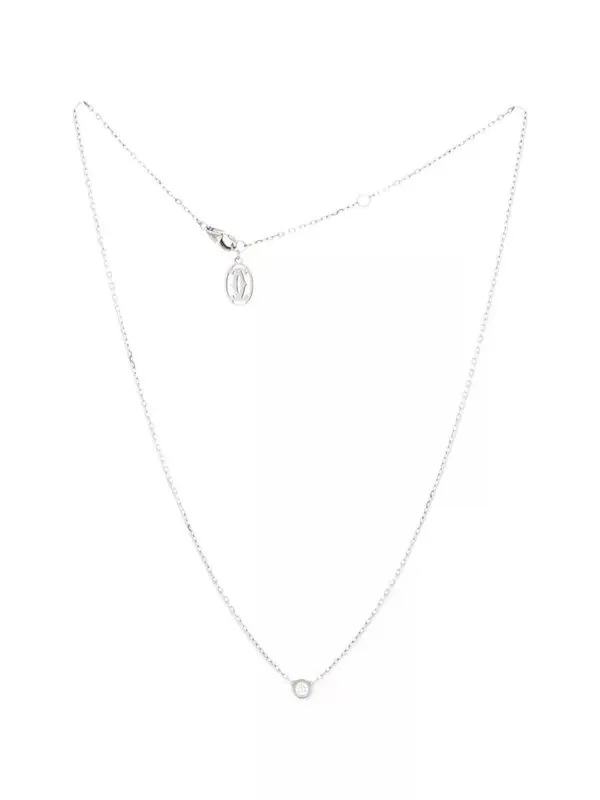 Cartier D'amour Pendant 18k White Gold With Diamond Small Necklace - Silver