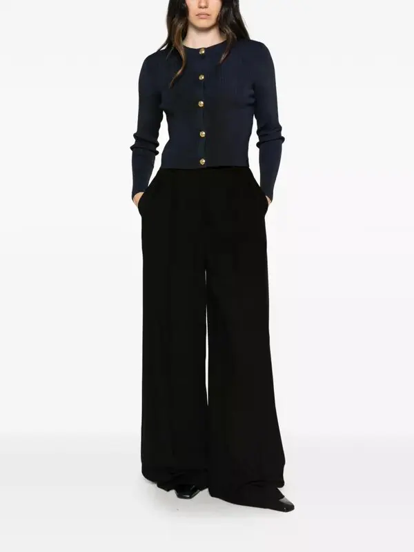 Ralph Lauren Ribbed-knit Gold-tone Buttoned Cardigan