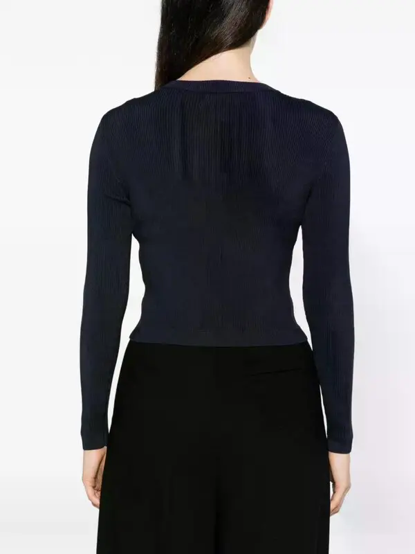 Ralph Lauren Ribbed-knit Gold-tone Buttoned Cardigan