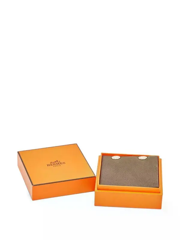 Hermès Point Sellier Engraved-logo Earrings