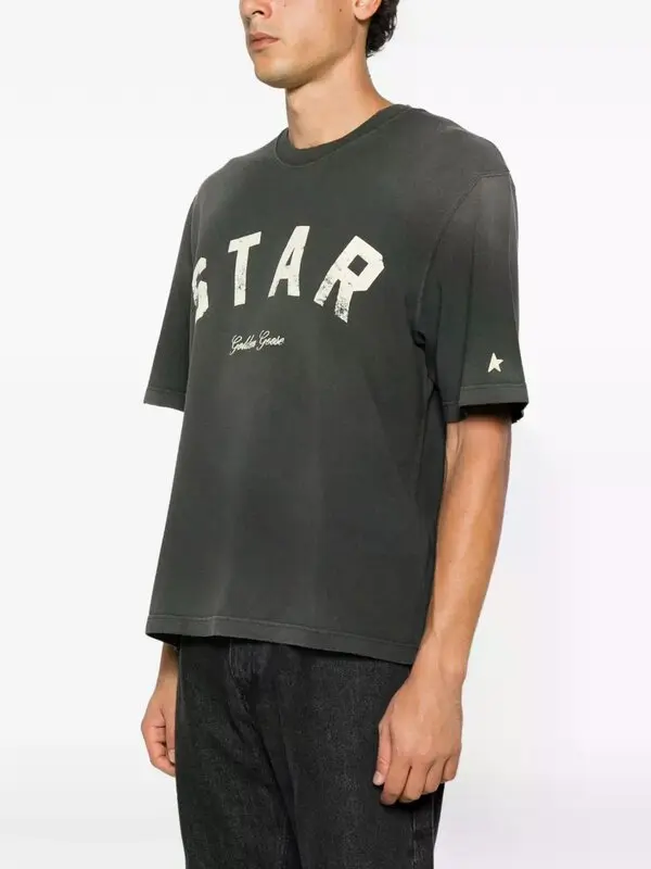 GOLDEN GOOSE Logo-print Distressed T-shirt