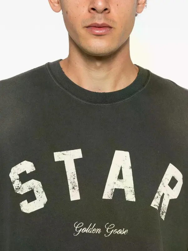 GOLDEN GOOSE Logo-print Distressed T-shirt