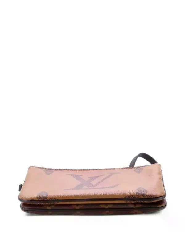 LOUIS VUITTON Double Zip Pochette Reverse Monogram Giant Clutch Bag