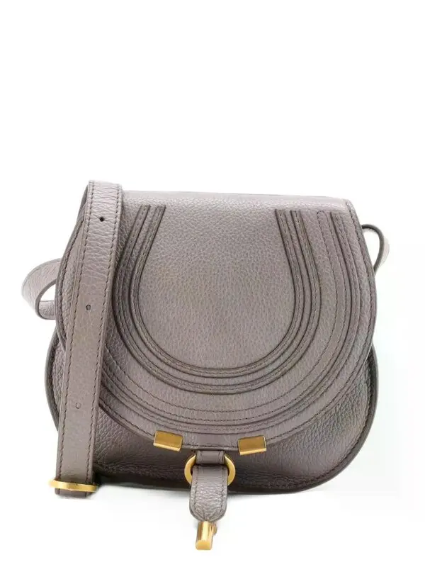 Chloé Marcie Leather Small Crossbody Bag - Grey