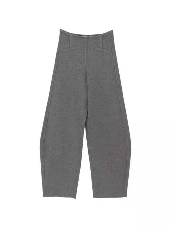 THE FRANKIE SHOP Enya High-waisted Knitted Trousers - Grey