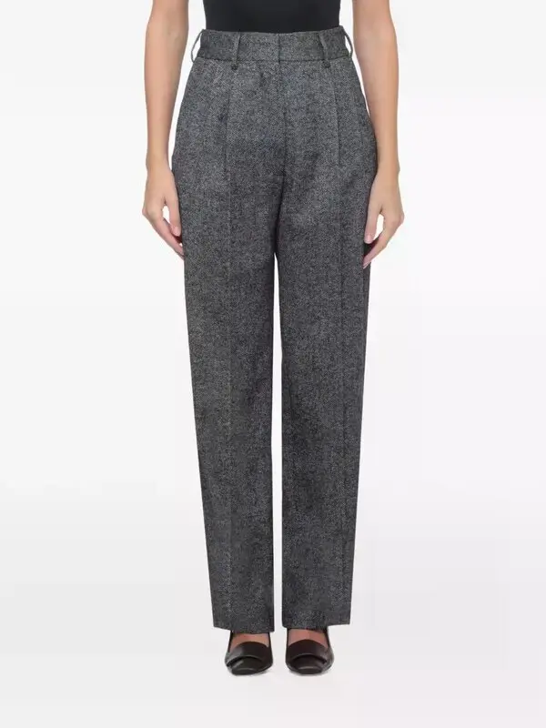 BLAZÉ MILANO Fox Herringbone Pleated Trousers