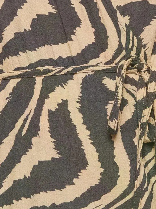 GANNI Zebra-print Wrap Dress