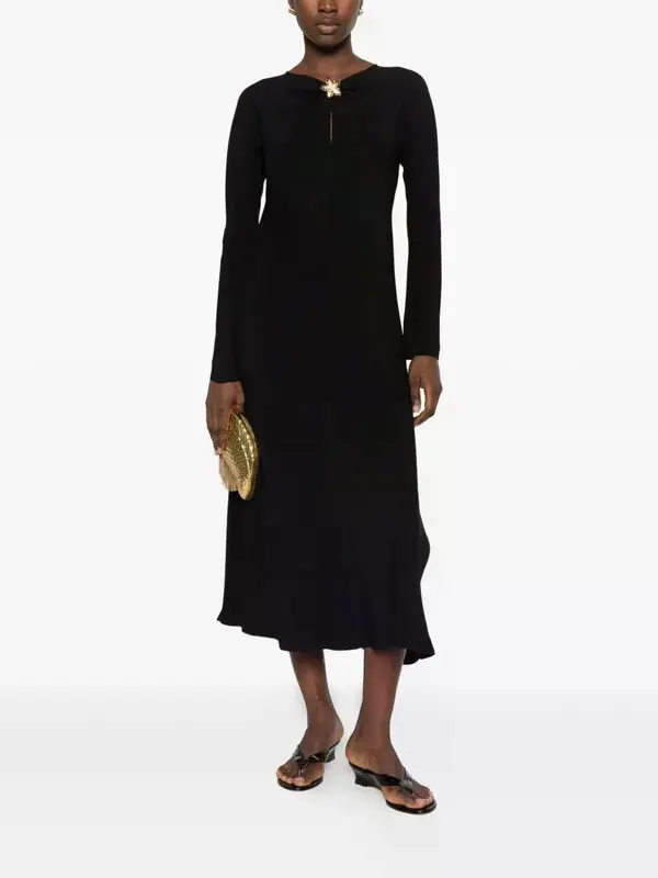 FORTE_FORTE Flower-embellished Ruched Dress