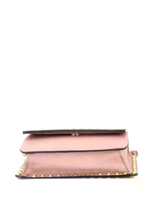 Valentino Garavani Rockstud Front Handle Flap Bag Leather Small Crossbody Bag - Neutrals