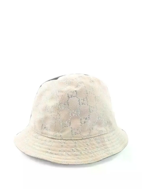Gucci 2000s Gg-glitter Bucket Hat - Neutrals