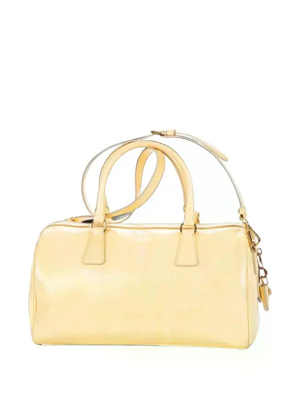 Prada Top-handle Leather Boston Bag - Neutrals