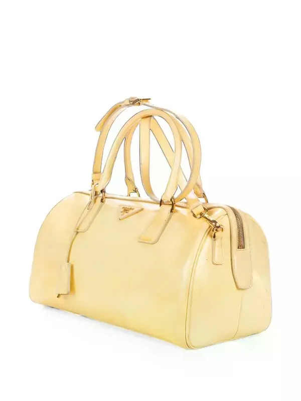 Prada Top-handle Leather Boston Bag - Neutrals