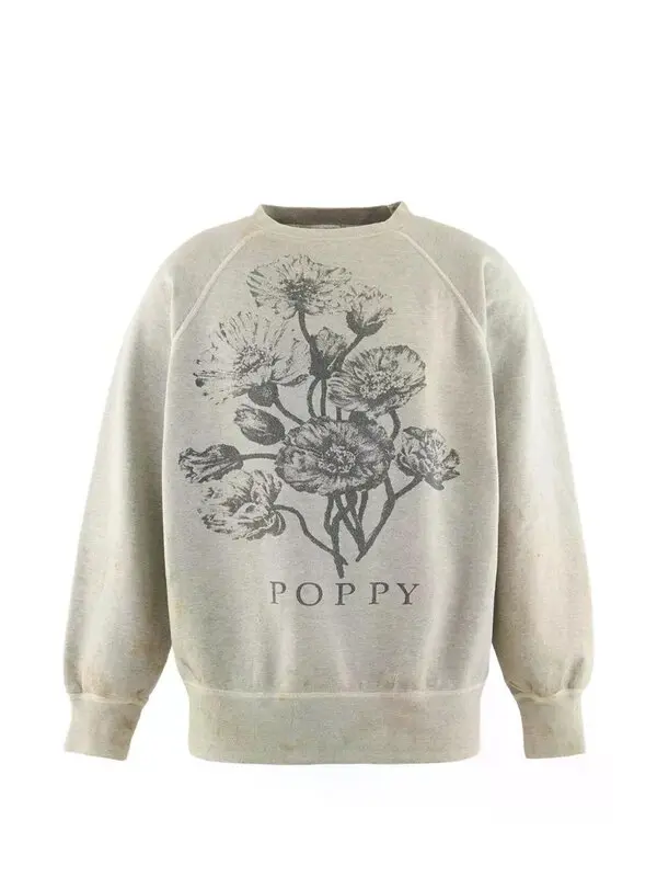 SAINT MXXXXXX Flower-graphic Sweatshirt - Neutrals
