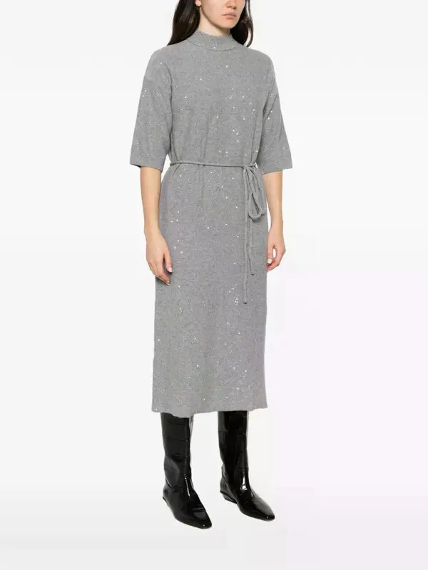 Antonelli Firenze Sequin-embellished Belted Dress