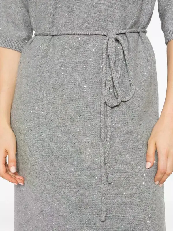 Antonelli Firenze Sequin-embellished Belted Dress