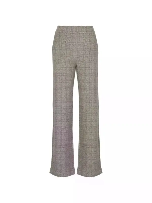 D.exterior Glitter-effect Check-pattern Trousers