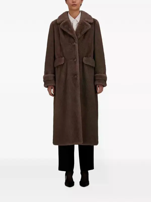 Herno Faux-fur Single-breasted Coat