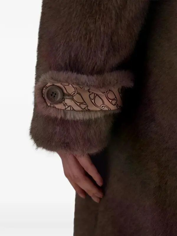 Herno Faux-fur Single-breasted Coat