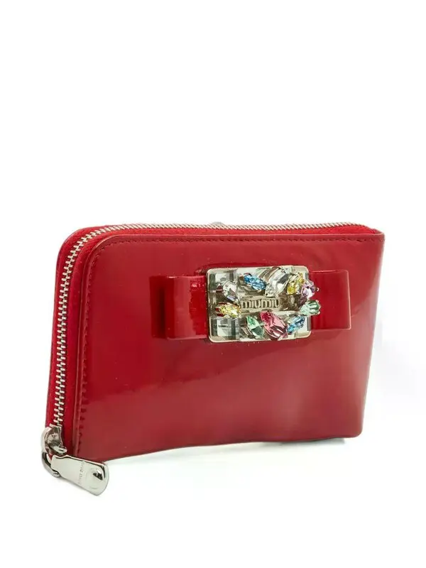 Miu Miu Crystal-embellished Bow Wallet