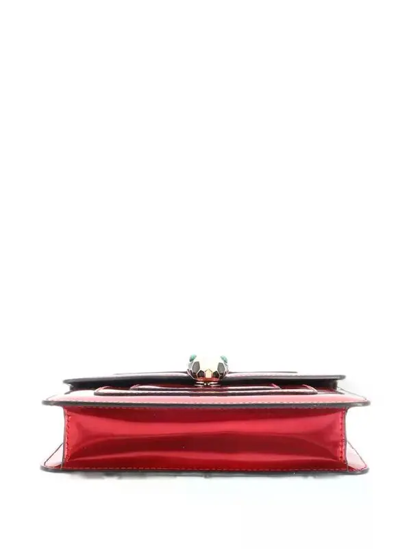BVLGARI Serpenti Forever Square Metallic Leather Small Shoulder Bag