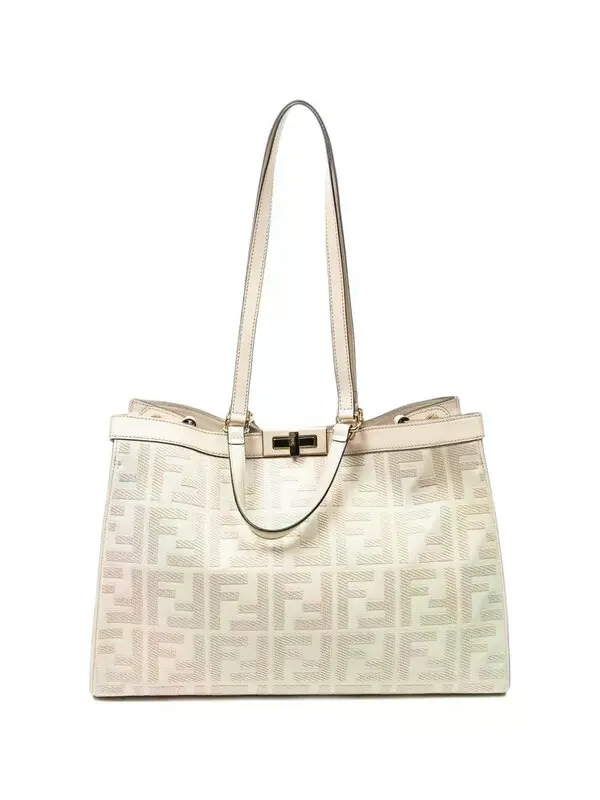 Fendi Peekaboo X-tote Embossed Tote Bag - Neutrals
