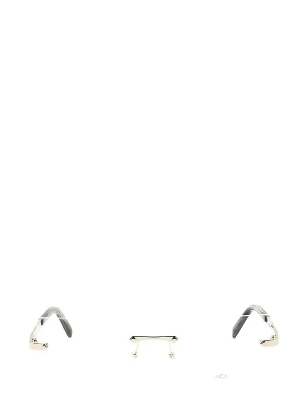 Mcm Rectangle-frame Rimless Glasses - Silver