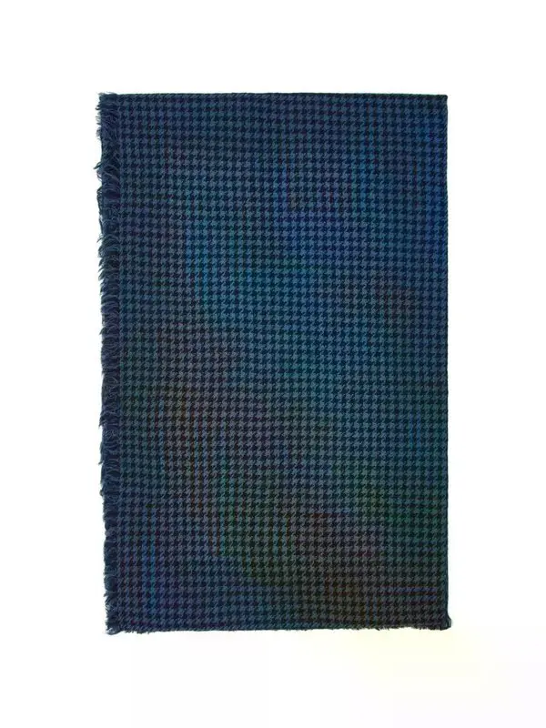 Faliero Sarti Zanina Houndstooth Frayed Scarf - Blue