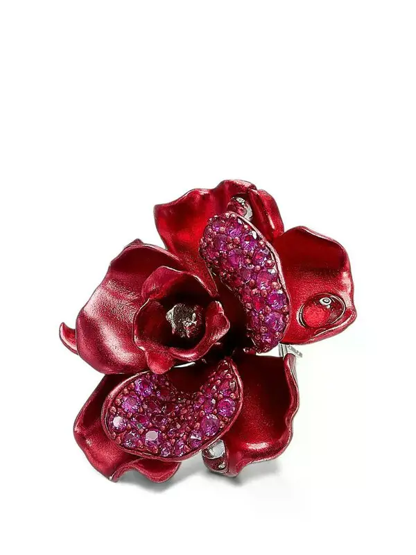 ANABELA CHAN Crimson Camelia Earrings - Red