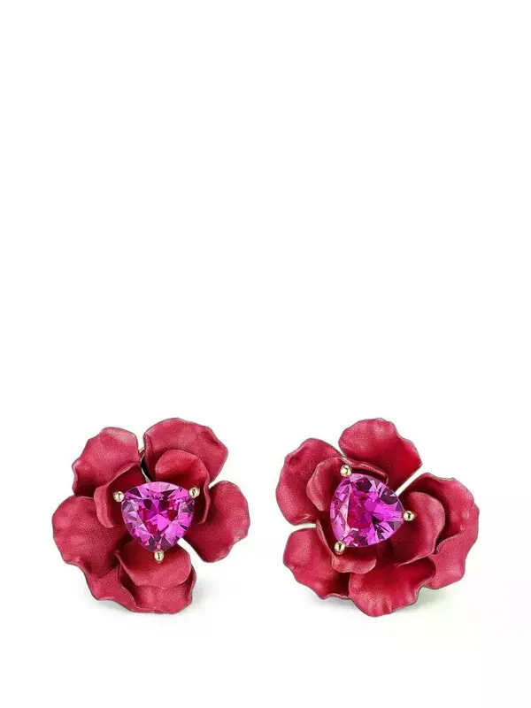 ANABELA CHAN Ruby Rose Sapphire Floral-motif Earrings