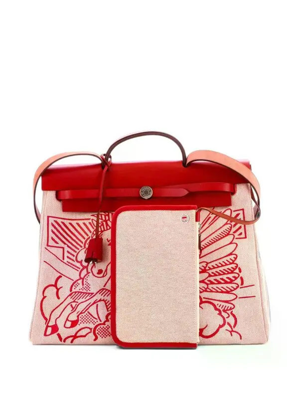 Hermès Herbag Zip Pegase Pop Toile And Leather 39 Shoulder Bag
