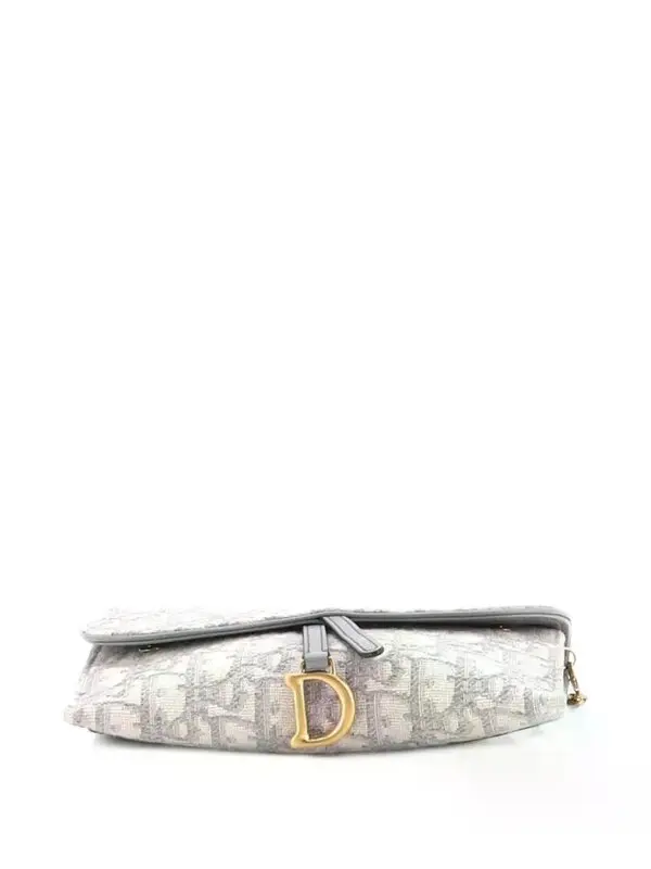Dior Saddle Chain Wallet Oblique Canvas Crossbody Bag