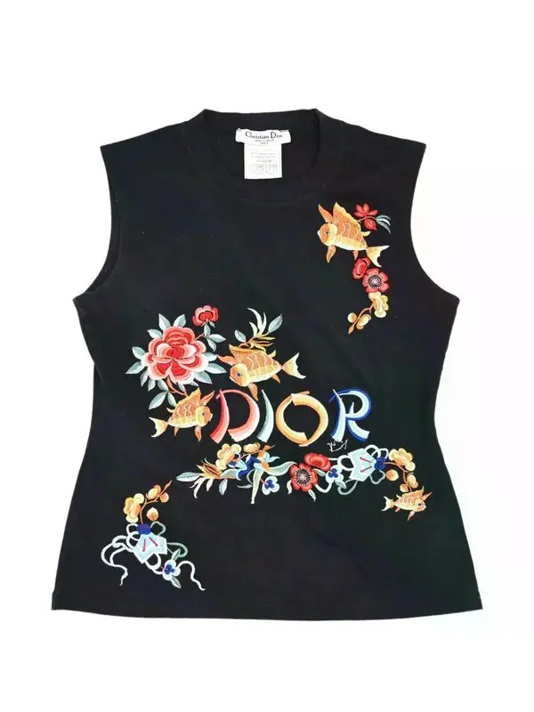 Dior 2002 Embroidered Sleeveless Top