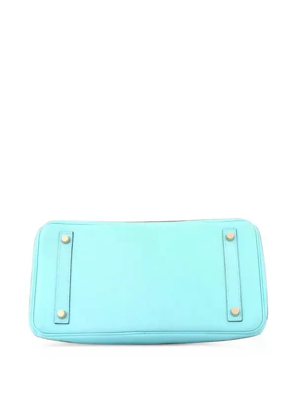 Hermès Birkin Handbag Bleu Atoll Epsom With Gold Hardware 30 Satchel