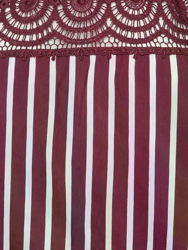 Sandro Striped Lace-trim Blouse