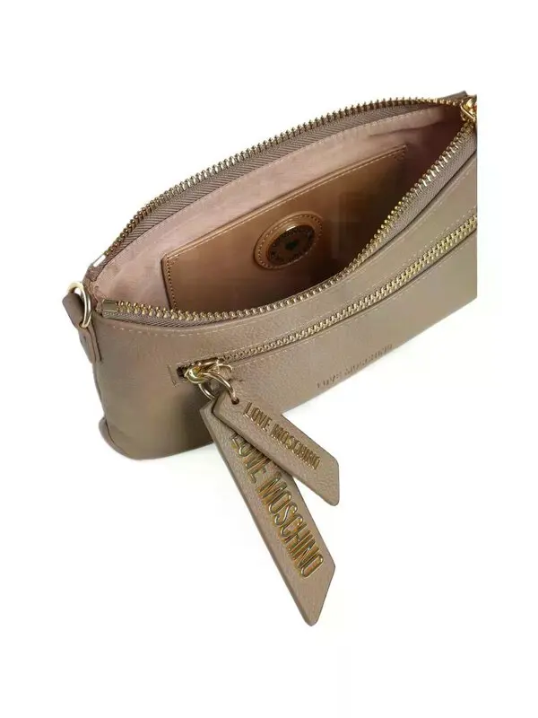 Moschino Logo-plaque Grained Shoulder Bag