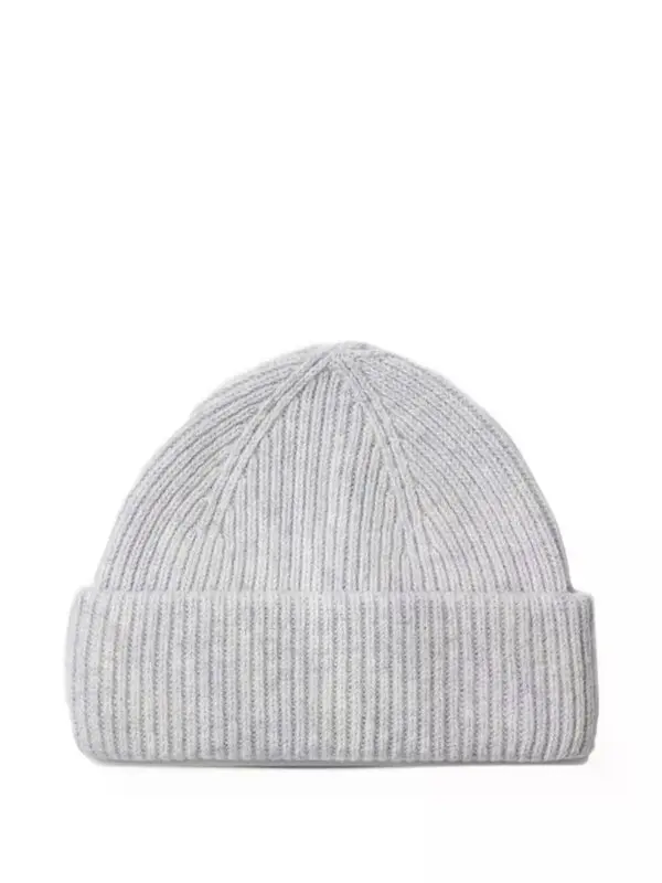 SELECTED Mason Ribbed-knit Beanie Hat - Grey