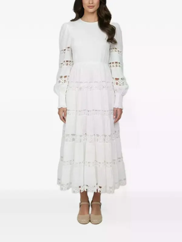 Zimmermann Primrose Daisy Smocked Maxi Dress - White