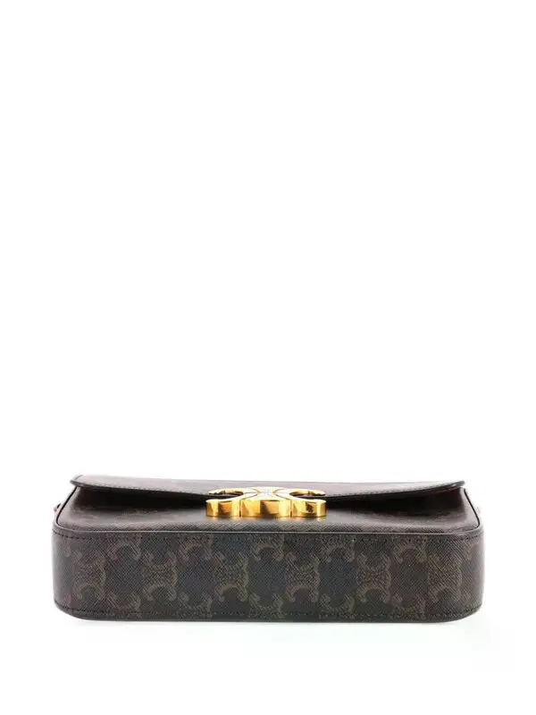 Celine Triomphe East-west Triomphe Coated Canvas Shoulder Bag - Brown
