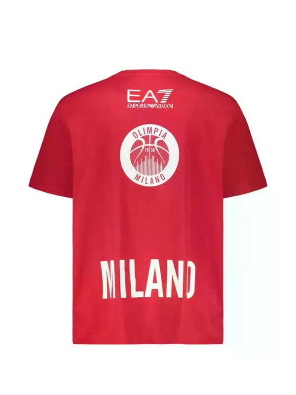 EA7 Logo-print T-shirt - Red