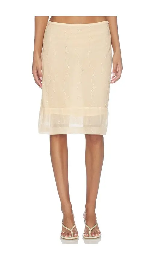 With Jéan Kayla Skirt In Beige - Champagne