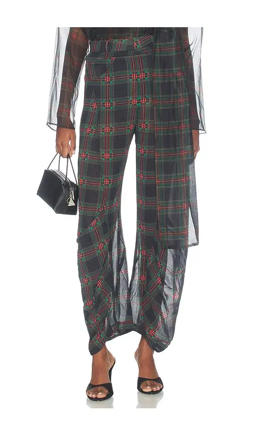 BRONX BANCO Organza Pant In Multi - Plaid