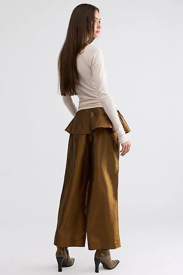 LISA SAYS GAH Renee Taffeta Pants - Cinnamon
