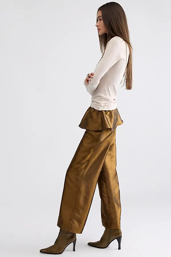 LISA SAYS GAH Renee Taffeta Pants - Cinnamon